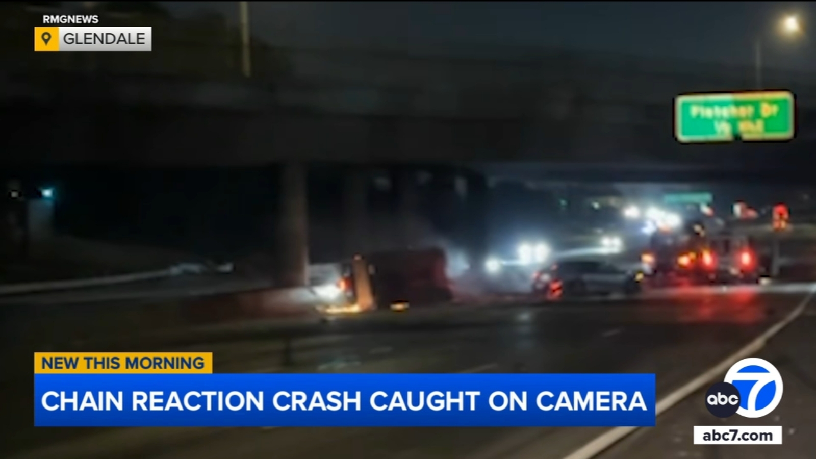 Video shows multi-car crash involving semi on 5 Freeway in Glendale ...
