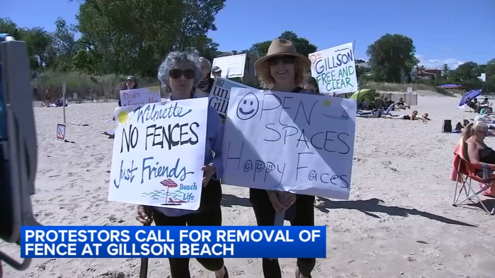 'Unfence Gillson': Wilmette residents protest new admission fees, fence ...