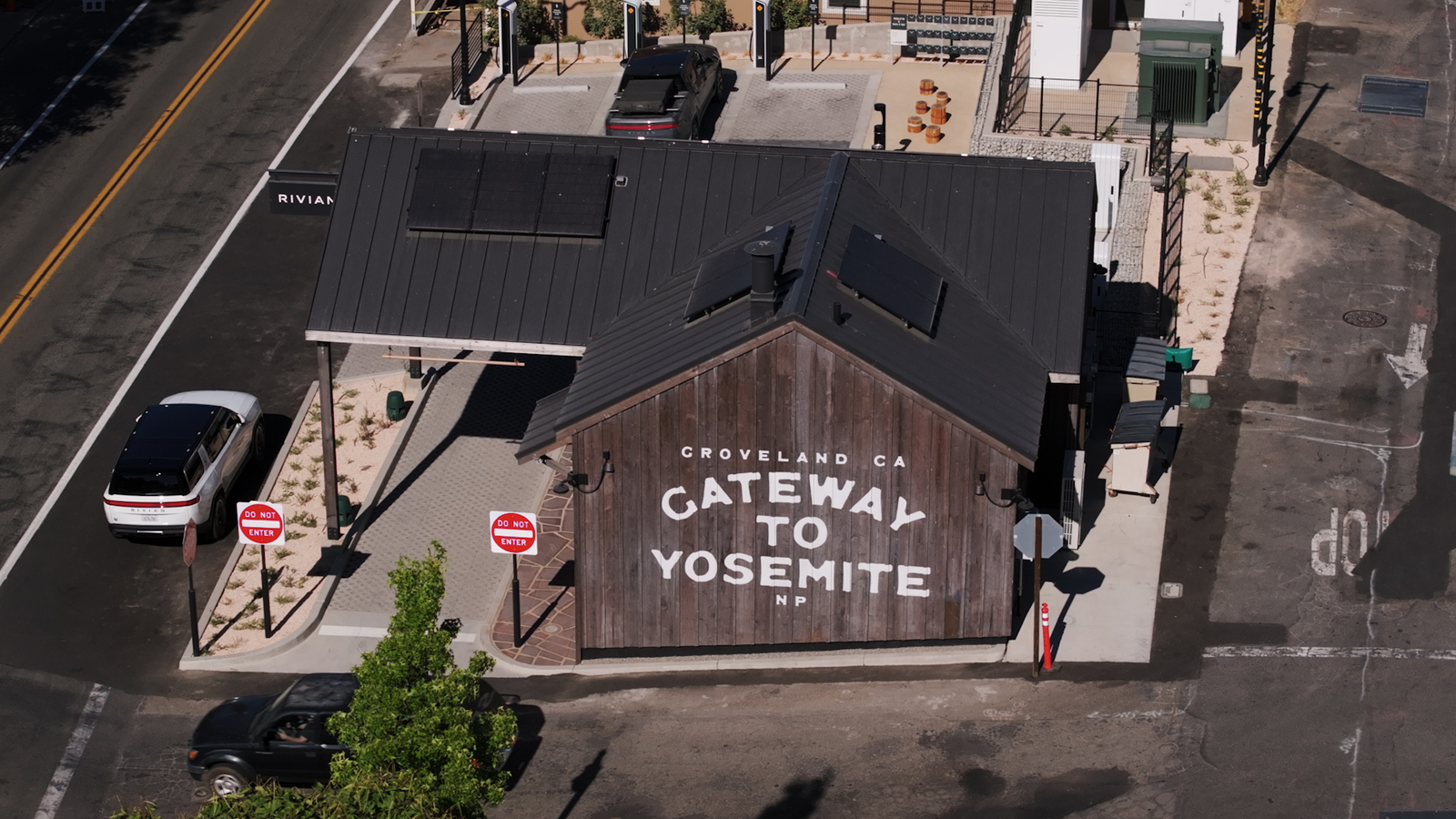 EV maker Rivian unveils first of its kind charging outpost near ...