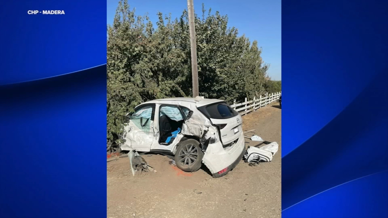 3 hospitalized after driver runs stop sign and collides with truck in Madera County, CHP says ...