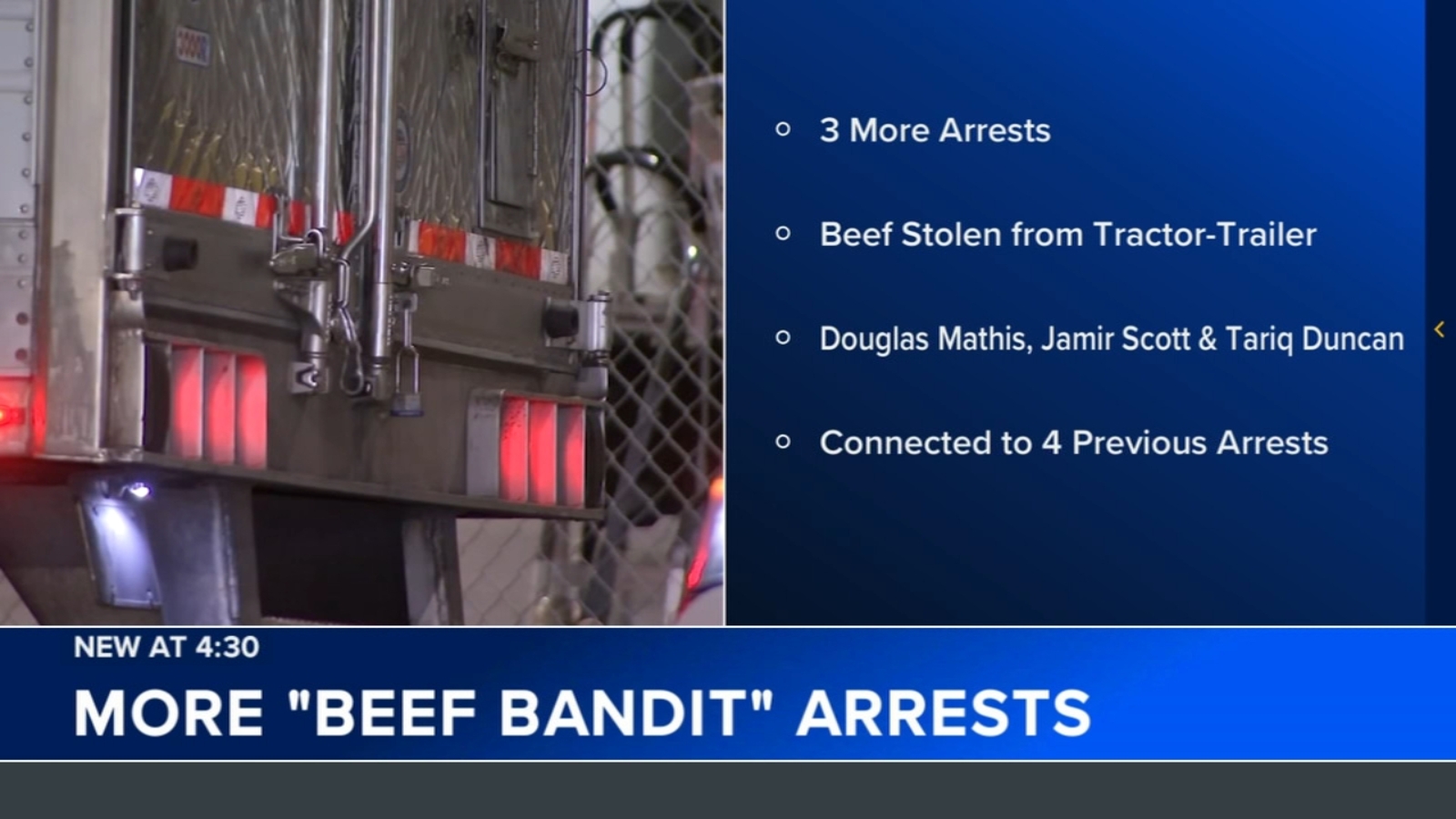 3 arrested while stealing $7,000 worth of beef from tractor-trailer in ...