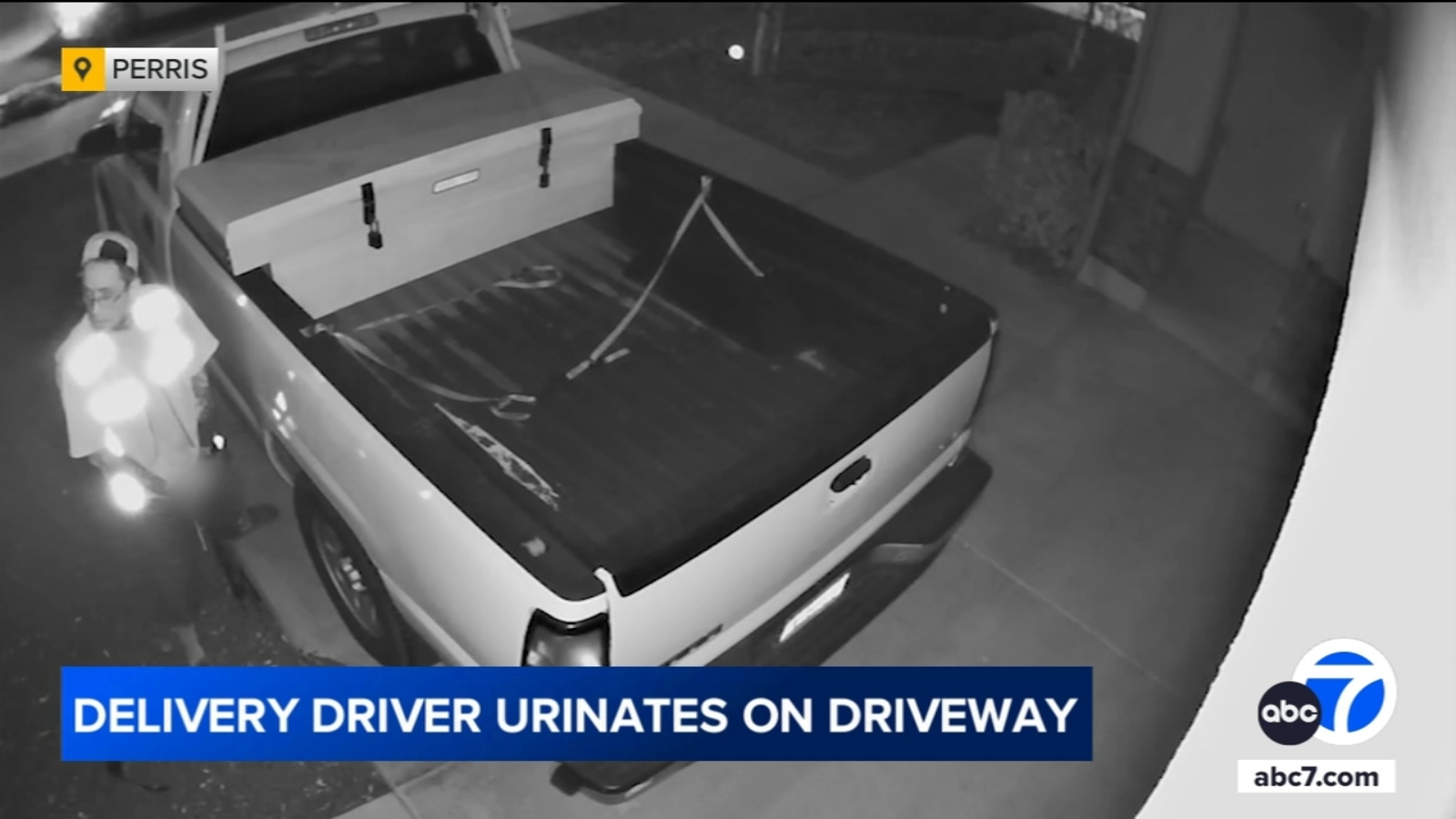 Amazon driver caught on video appearing to urinate on truck, driveway ...