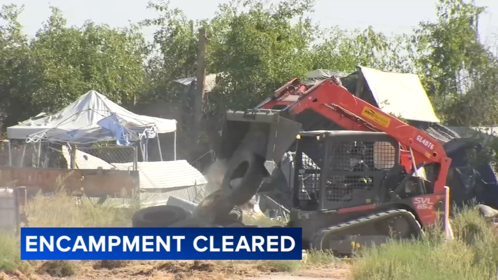 Crews work to clear Fresno County encampment on private property ...
