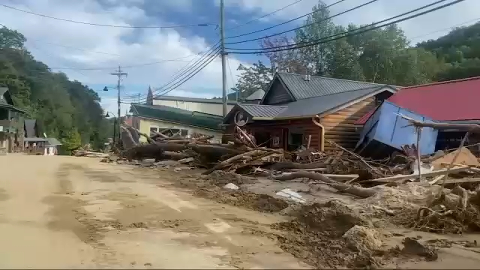 Lake Lure Wildfire Damage Helene In NC | In Rutherford County, Chimney