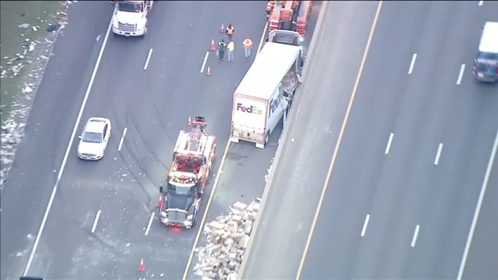 Crash, jack-knifed truck blocks lanes on New Jersey Turnpike SB in ...