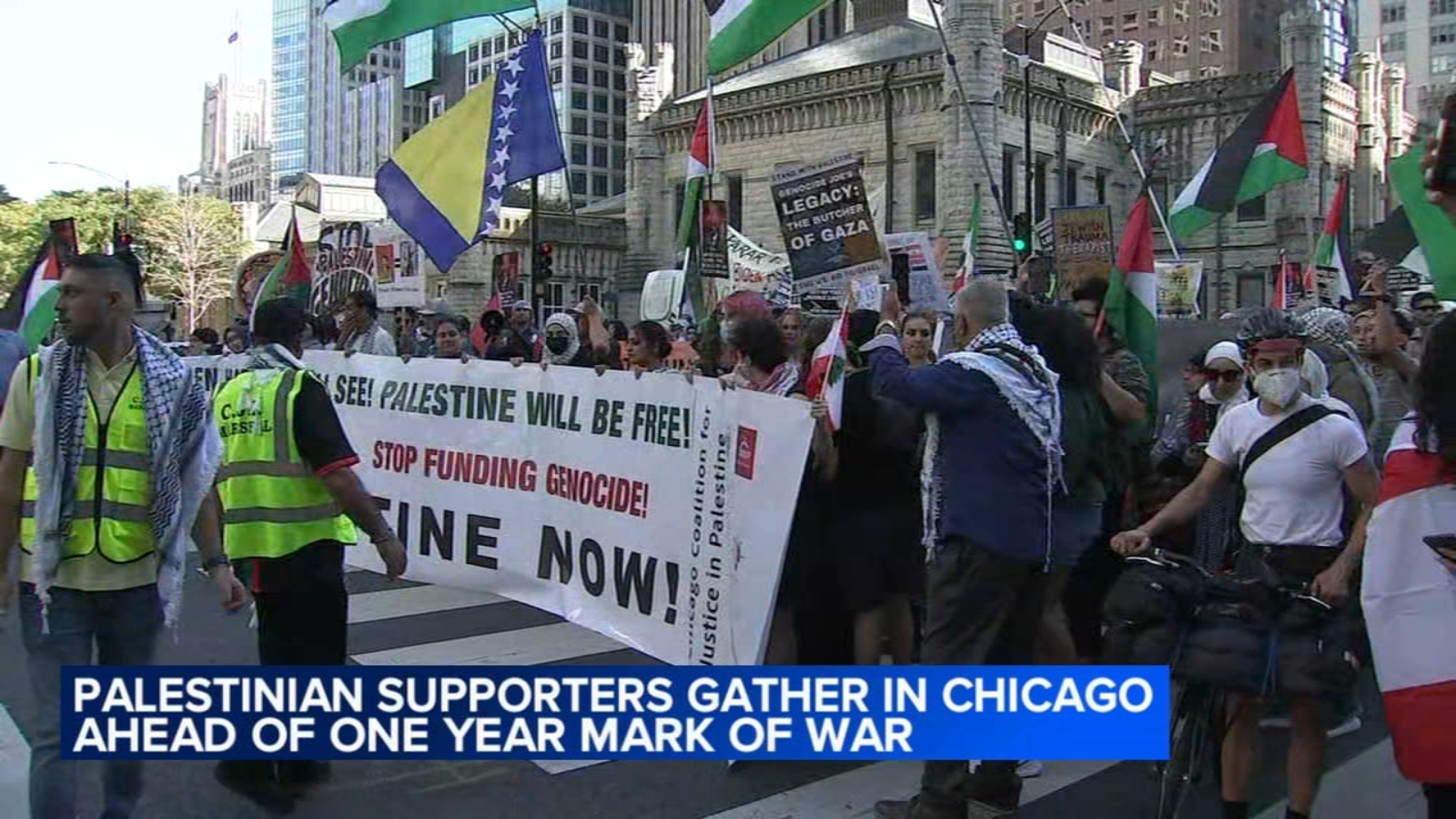 Pro-Palestinian protesters rally in Chicago ahead of October 7 ...