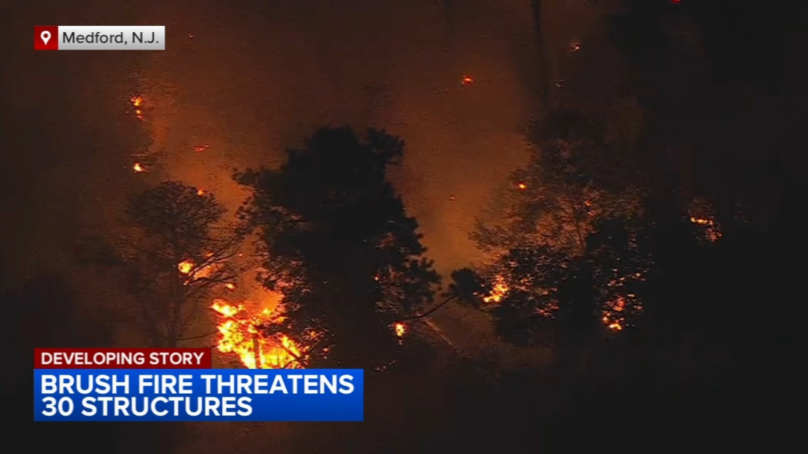 30-acre brush fire 100% contained after breaking out in Medford, NJ: New Jersey Forest Fire ...