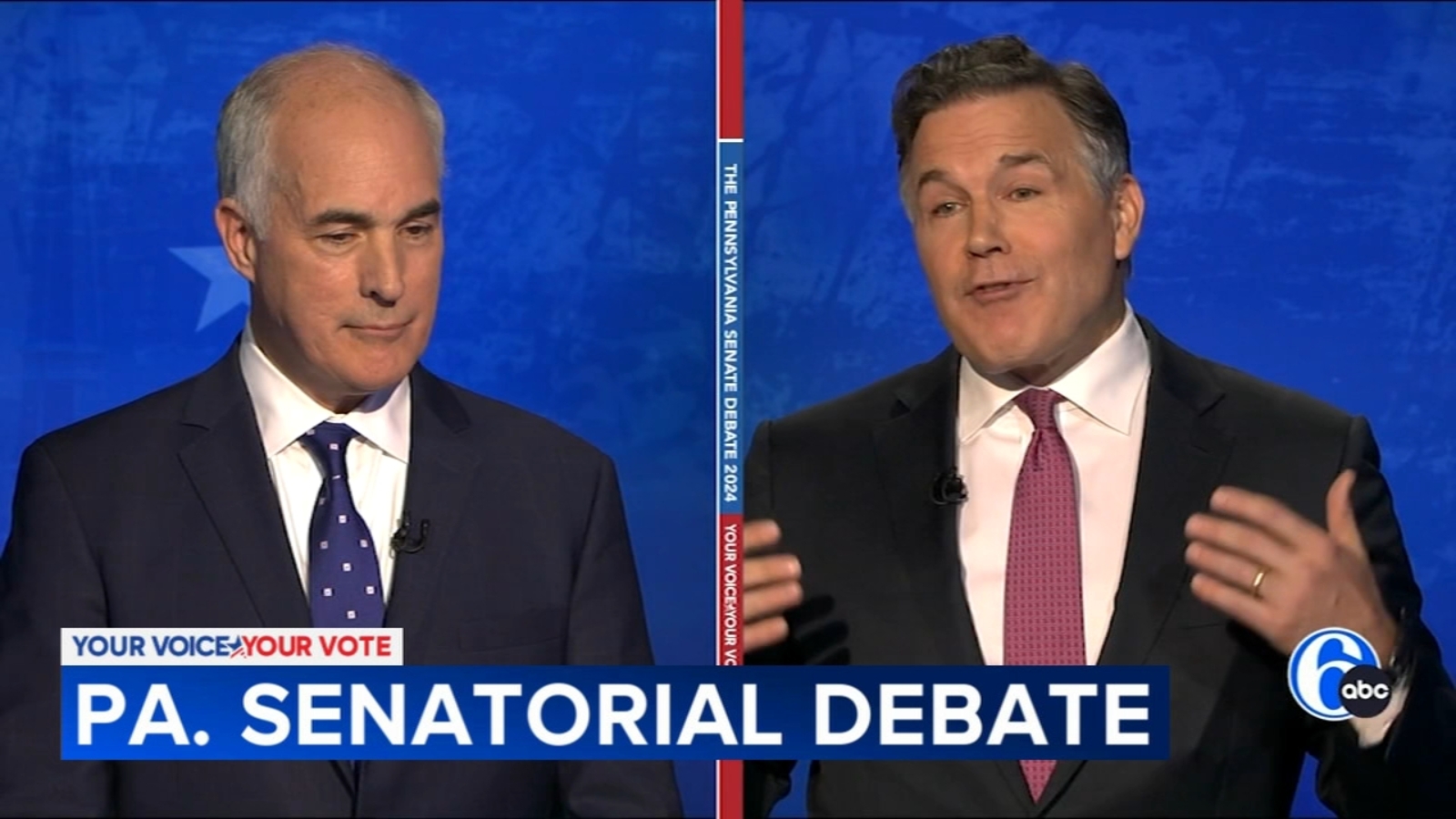 6abc Senate debate: US Senator Bob Casey, Dave McCormick disagree on ...