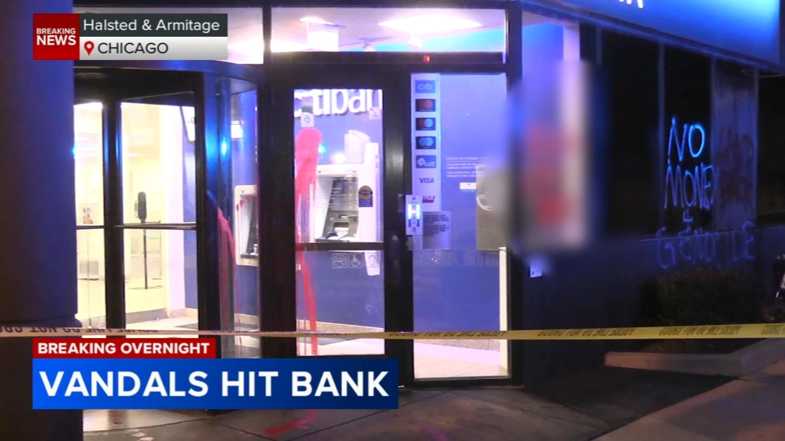 Lincoln Park, Chicago CitiBank on Halsted, Armitage vandalized with ...