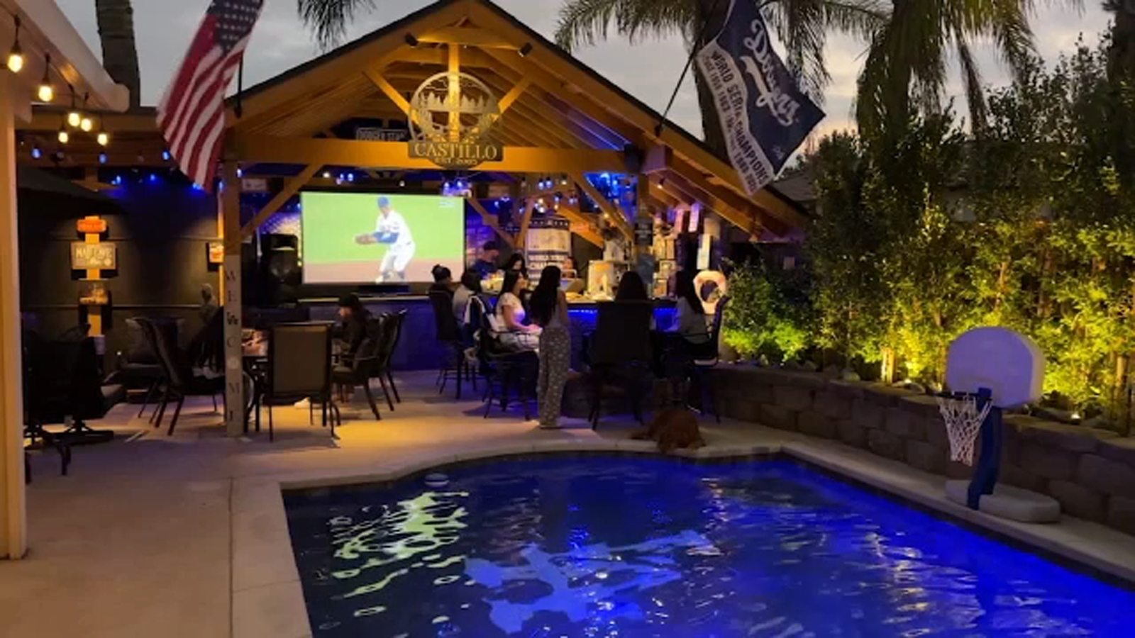 Ultimate Dodgers backyard man cave in Menifee features custom bar ...