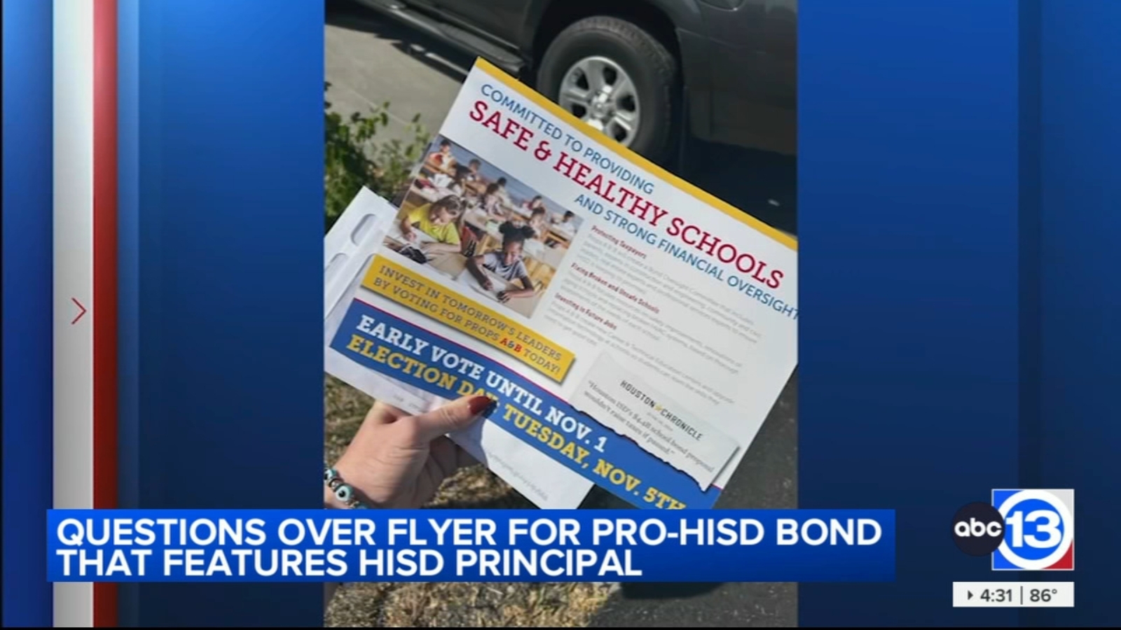 Flyer advocating for the passing of the proposed $4.4 billion HISD bond ...
