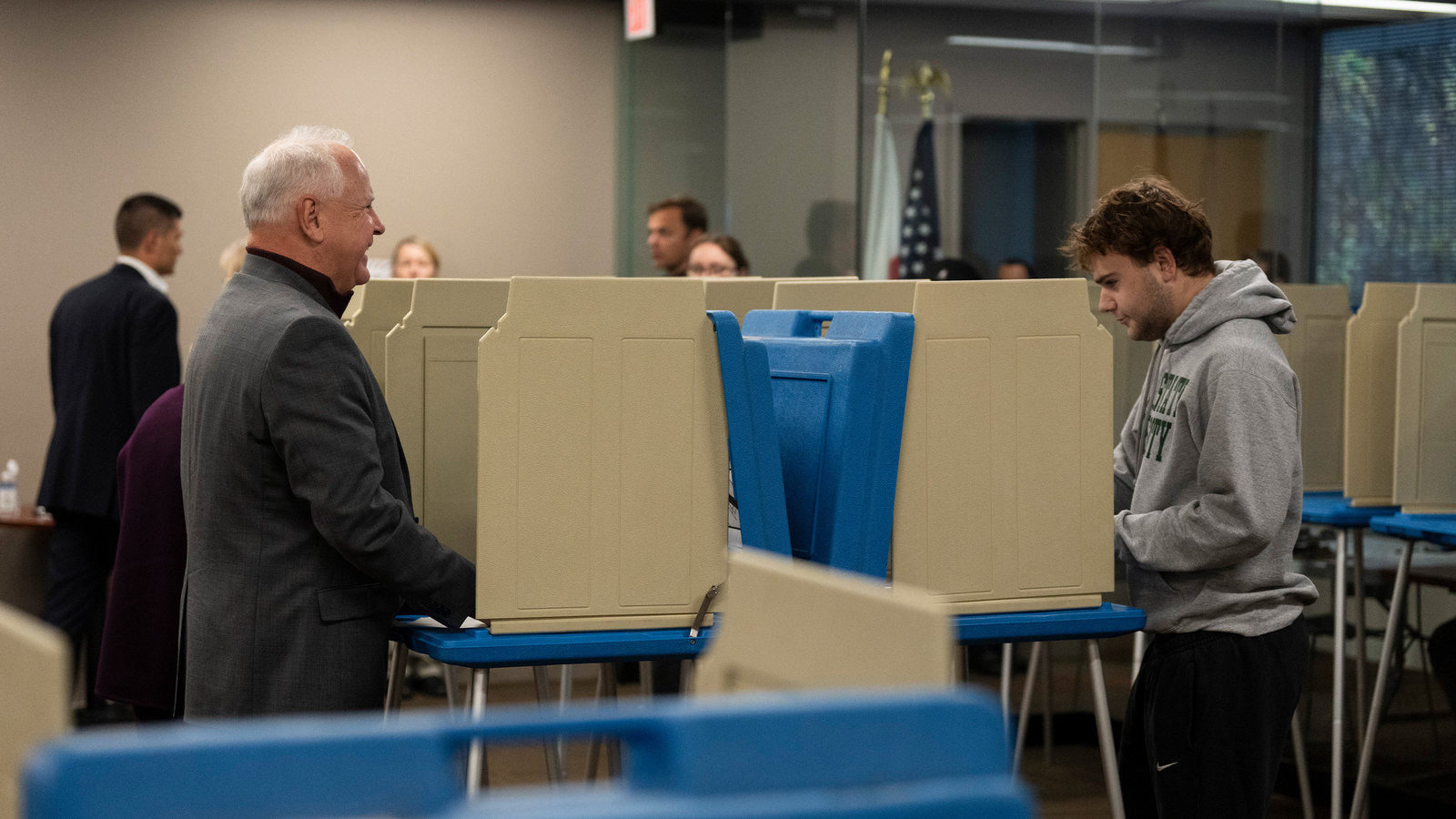 Gov. Tim Walz, wife Gwen and son Gus went to a polling place in St ...