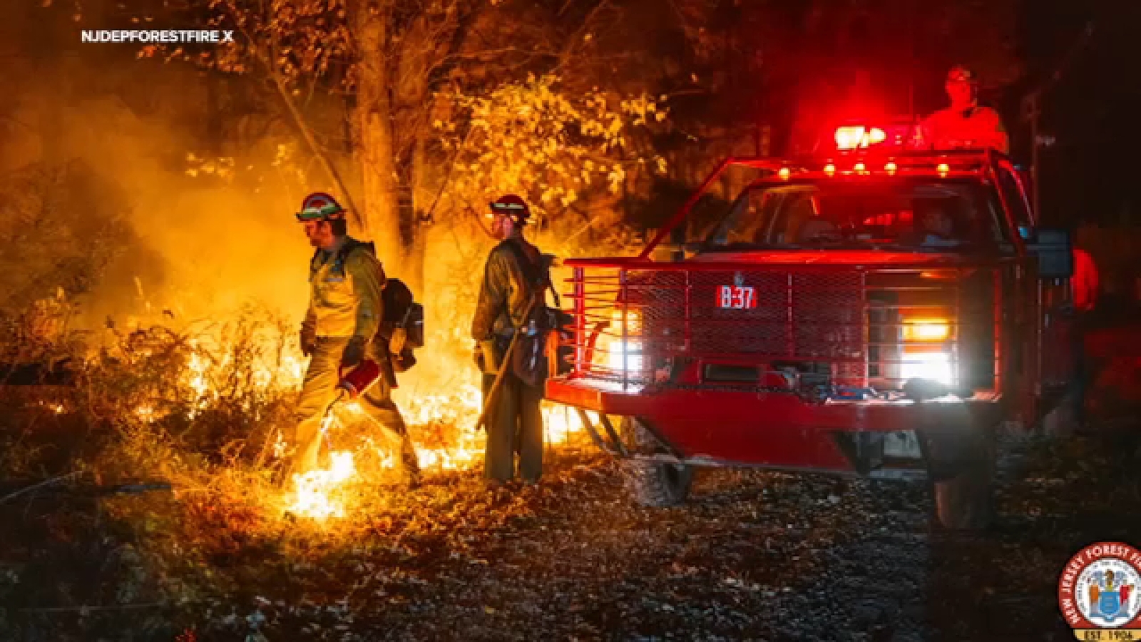 Livingston wildfire: Firefighters battle major brush fire in New Jersey ...