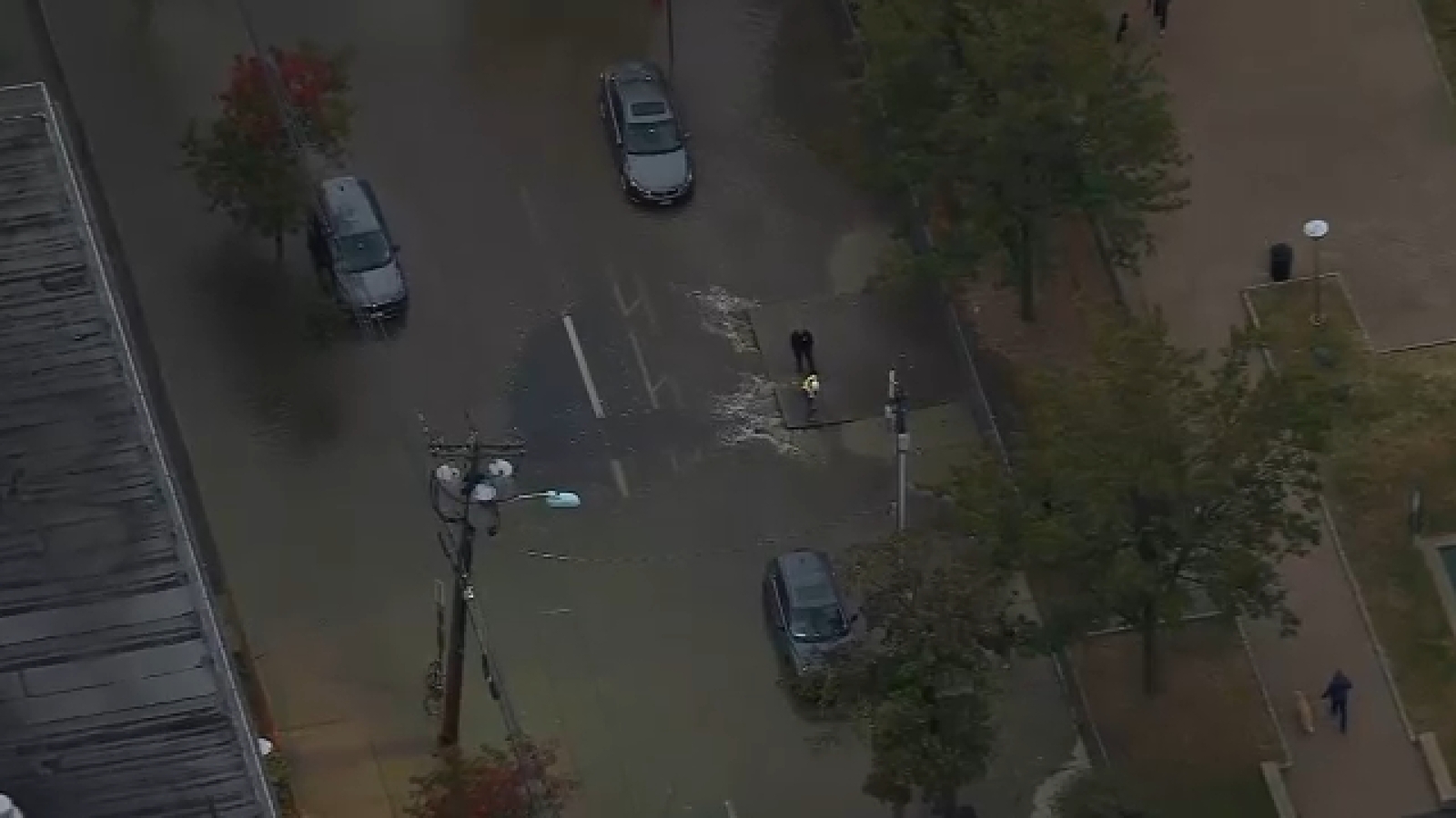 Water main break floods block in Hoboken, New Jersey - ABC7 New York