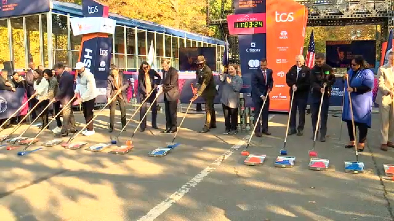 2024 TCS NYC Marathon: Iconic blue line painted in Central Park ahead ...