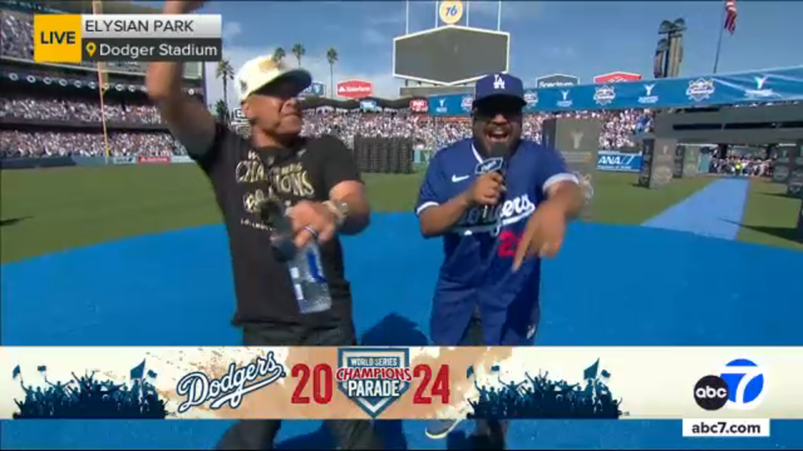 Ice Cube opens World Series rally at Dodger Stadium - ABC7 Los Angeles