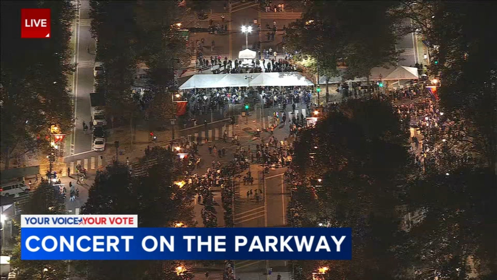 Harris campaign's election eve rally on Ben Franklin Parkway draws ...
