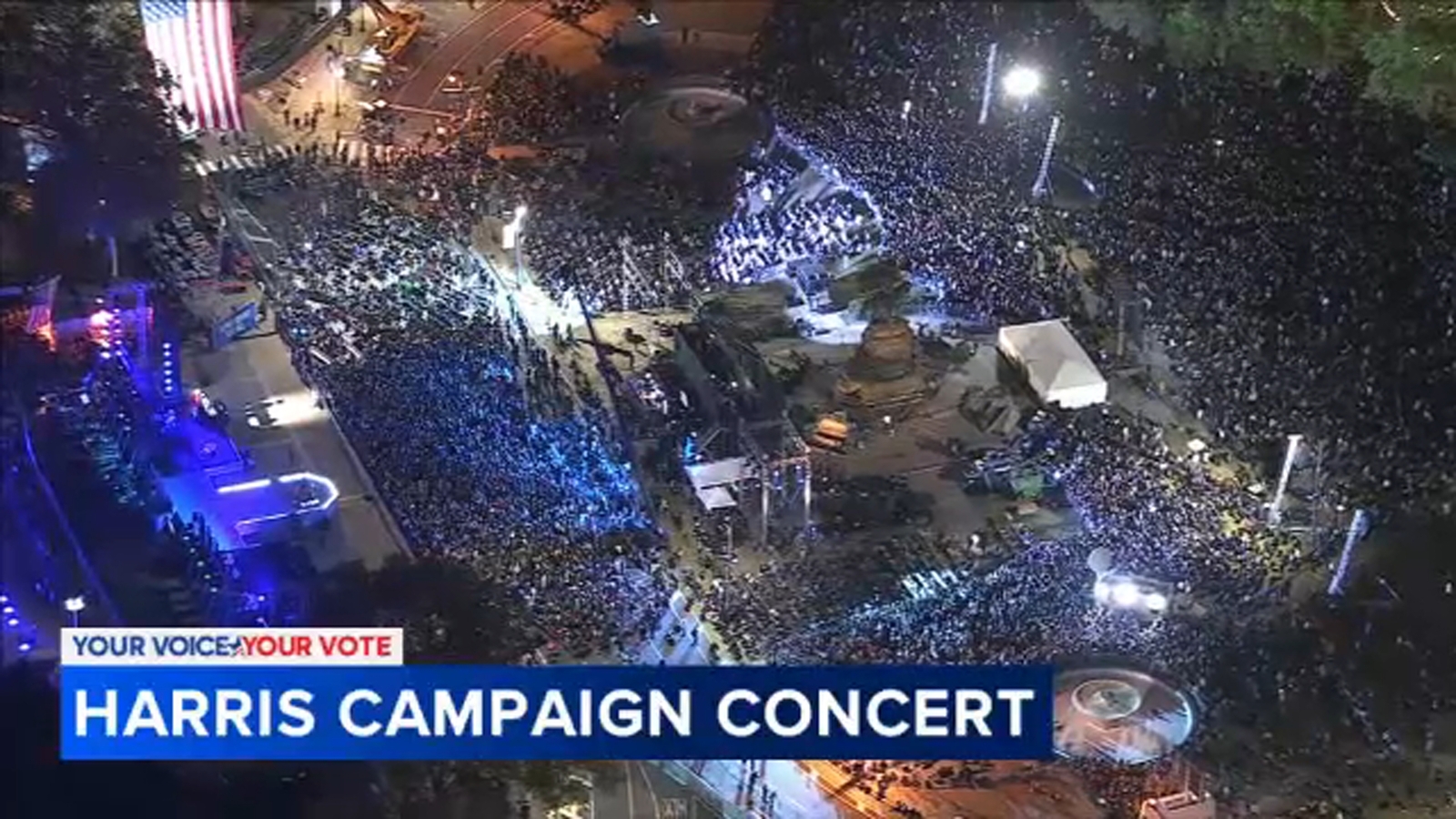Thousands attend Harris campaign's massive election eve rally on Ben ...