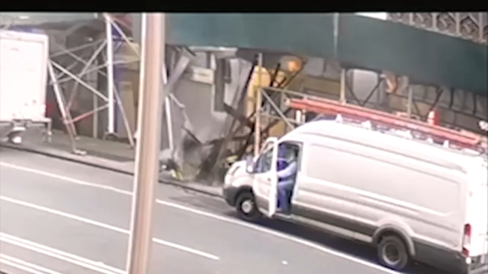 Box truck crashes into sidewalk shed in Chelsea, Manhattan; 3 people ...