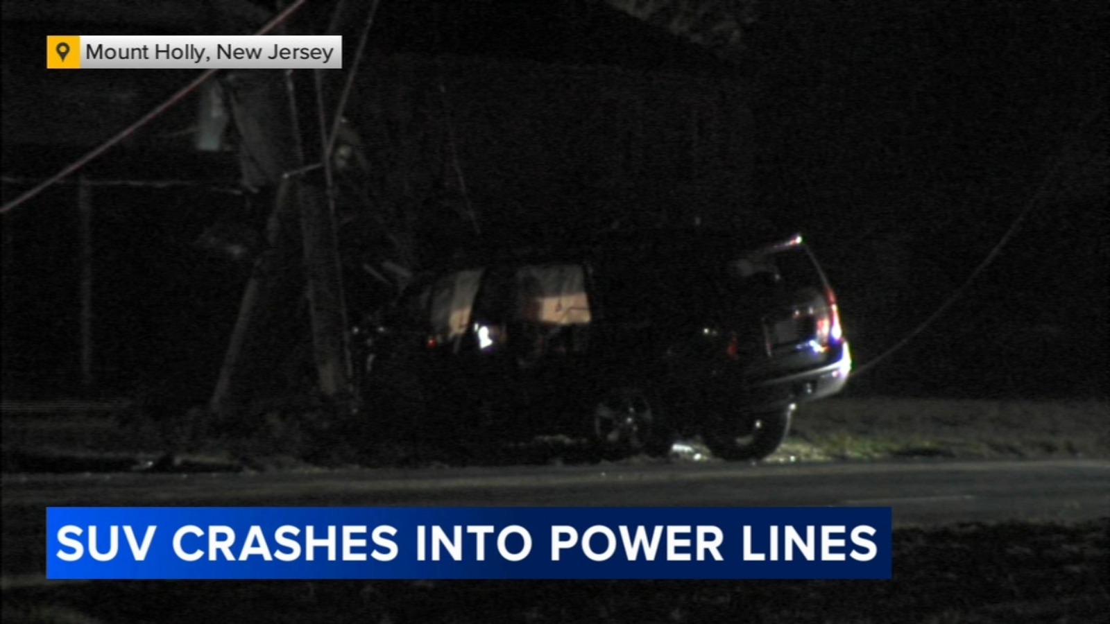 SUV crash brings down power lines in Mount Holly, New Jersey - 6abc ...