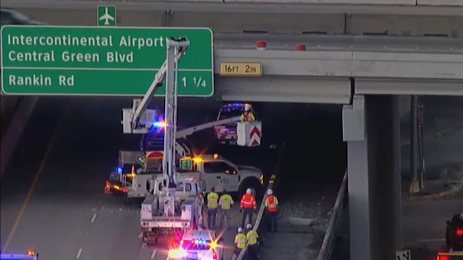 Houston traffic: Lanes reopen 15 hours after tall truck slams into ...
