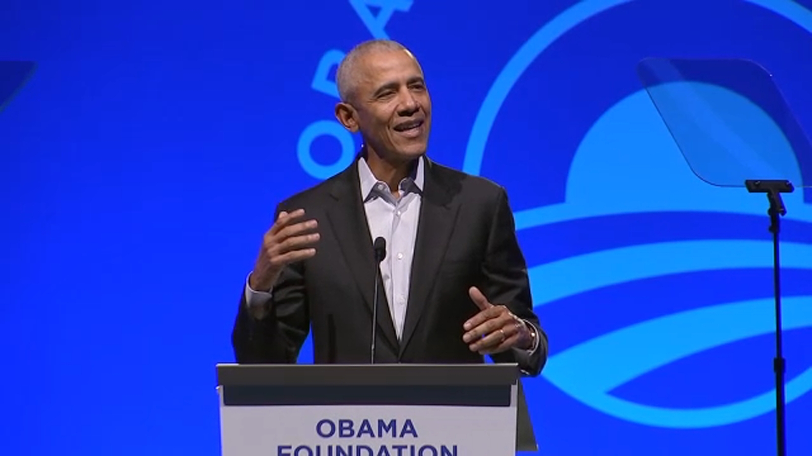 Former President Barack Obama speaks in Chicago at the Obama Foundation ...