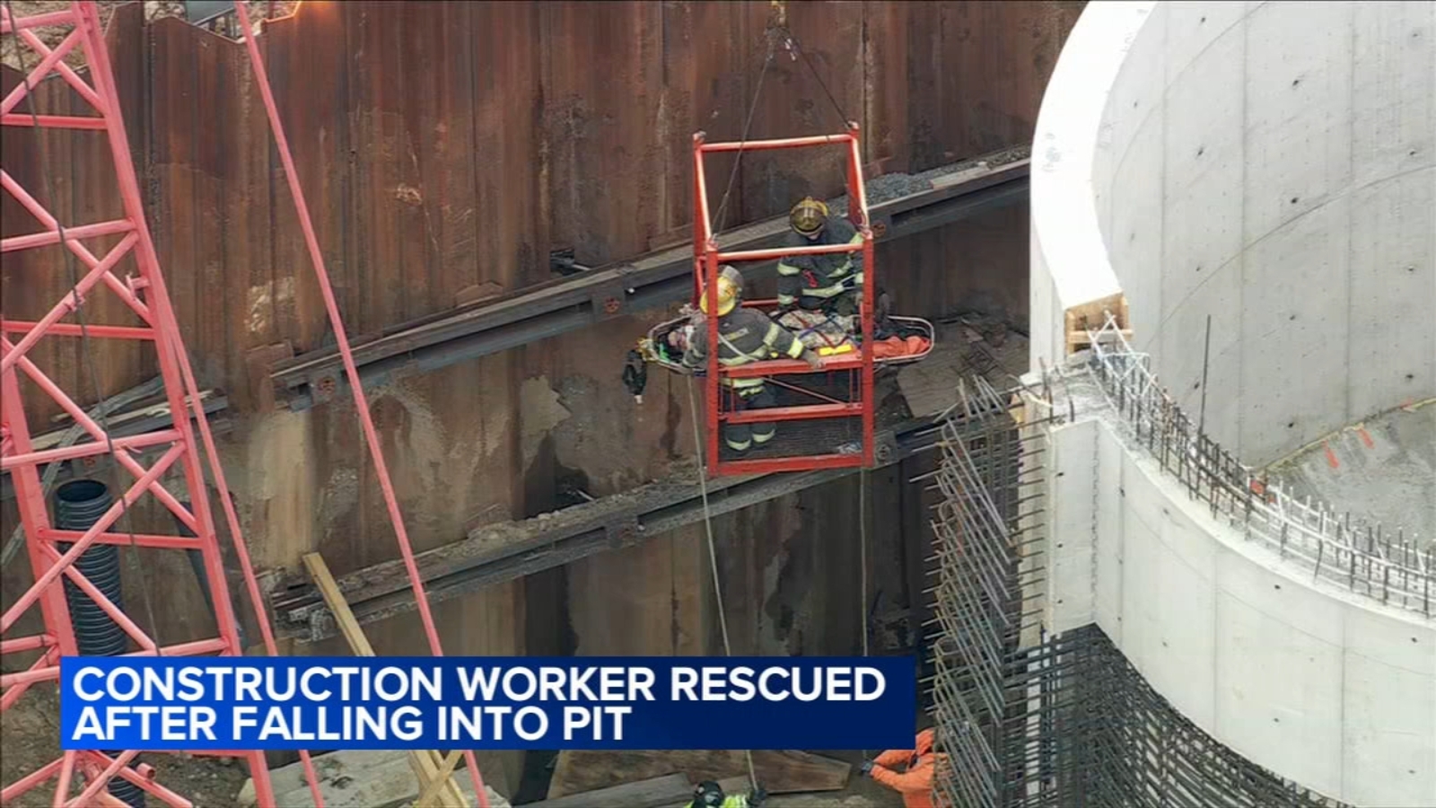 Worker rescued after falling into pit at construction site in the Port ...
