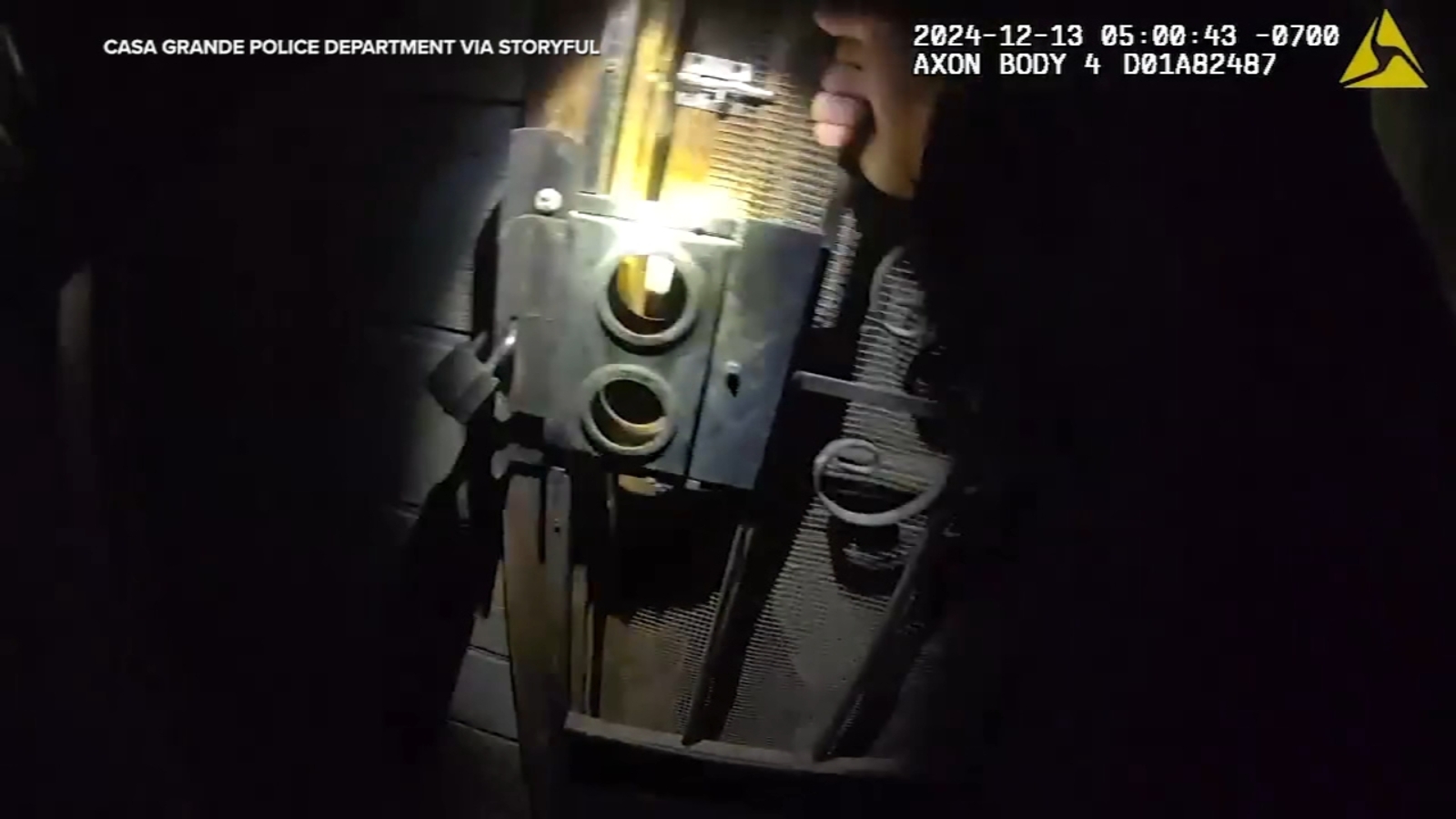 Video shows police Officer Samuel rip steel door to save man from house ...