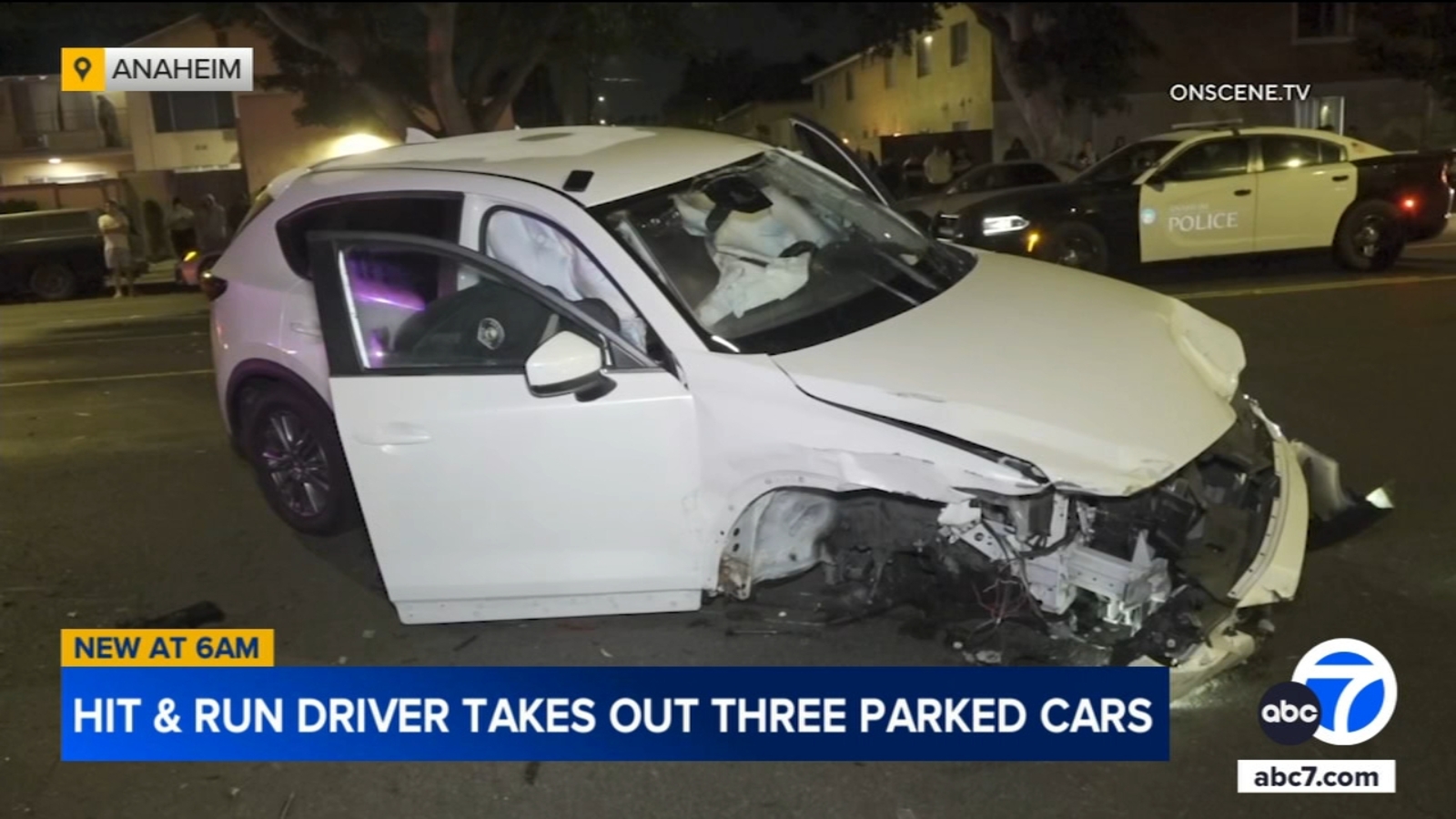 Hit-and-run driver slams into 3 parked cars on residential street in ...