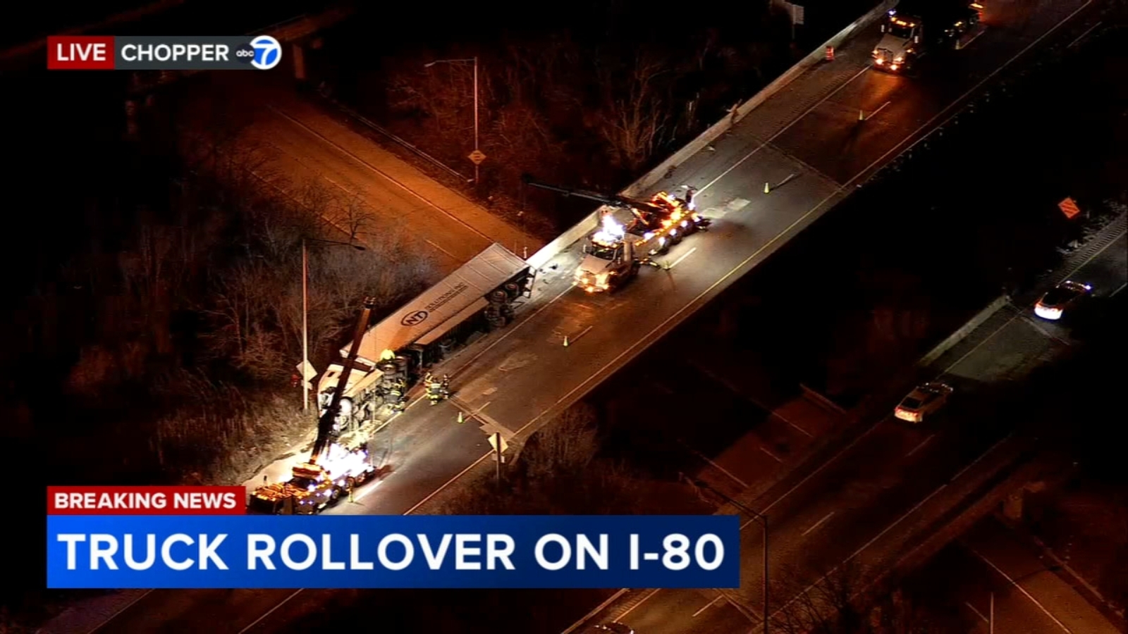 I-80 crash: Semi truck involved in rollover crash near Center Street in Will County, Illinois ...