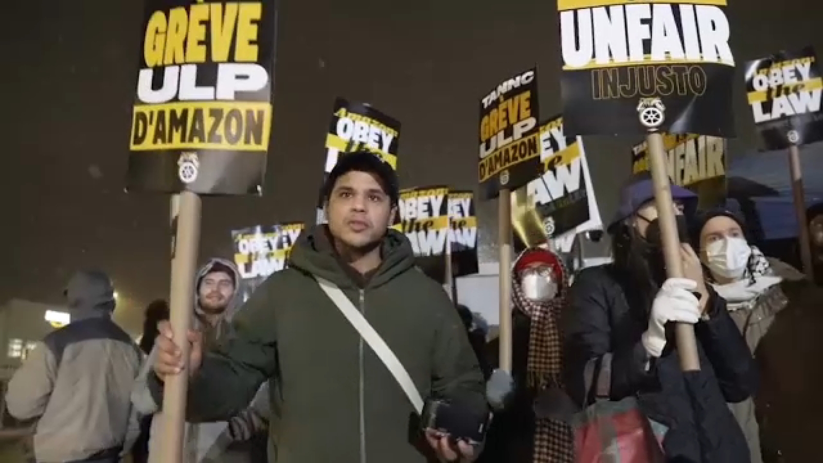 Amazon workers at Staten Island warehouse join thousands on strike at ...