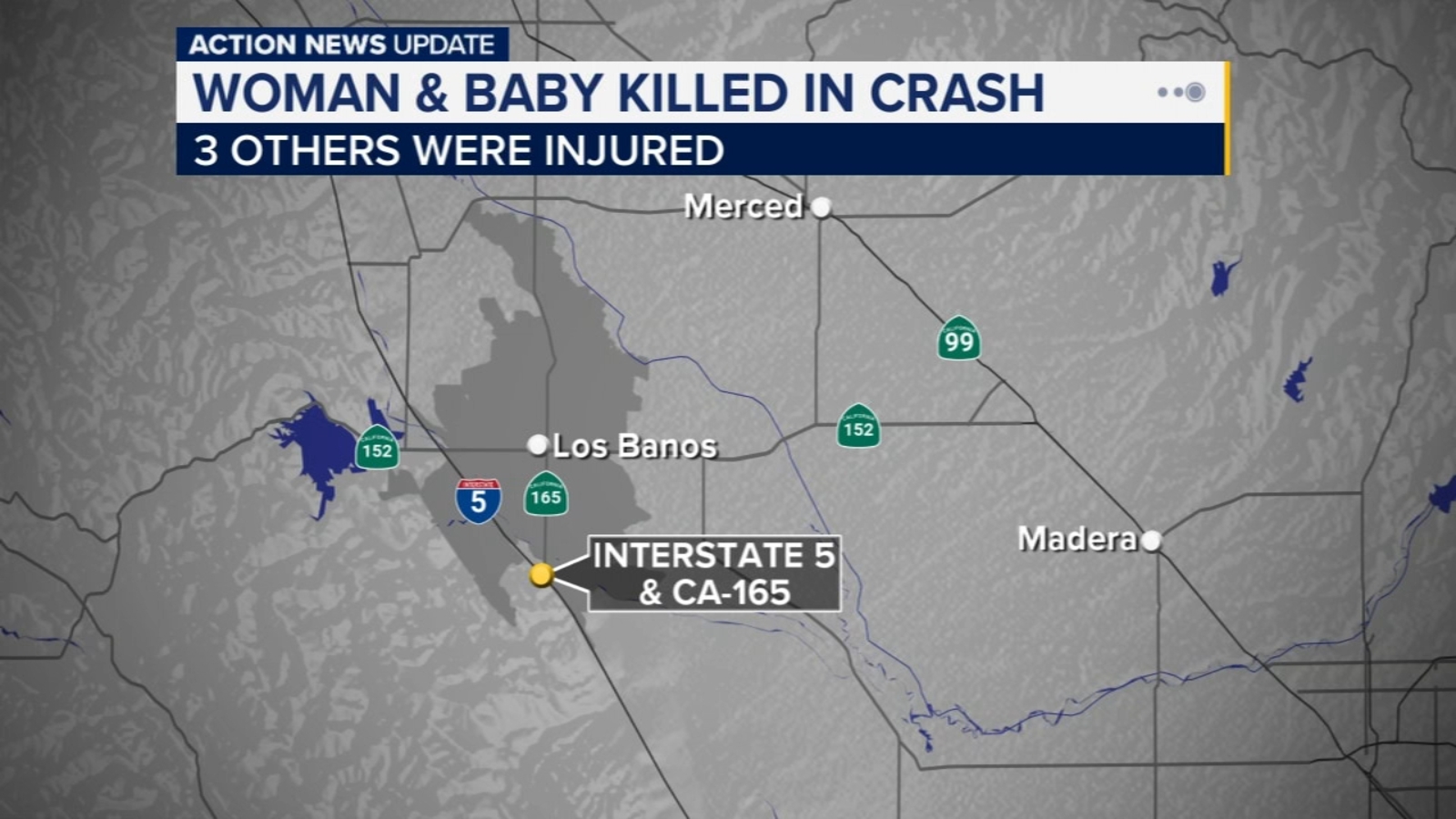 Two dead, including baby, several injured in head-on crash in Merced County - ABC30 Fresno