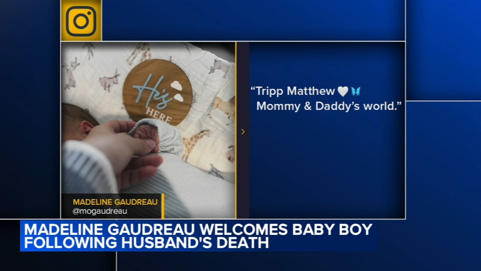 Matthew Gaudreau's widow announces birth of son 4 months after hockey ...