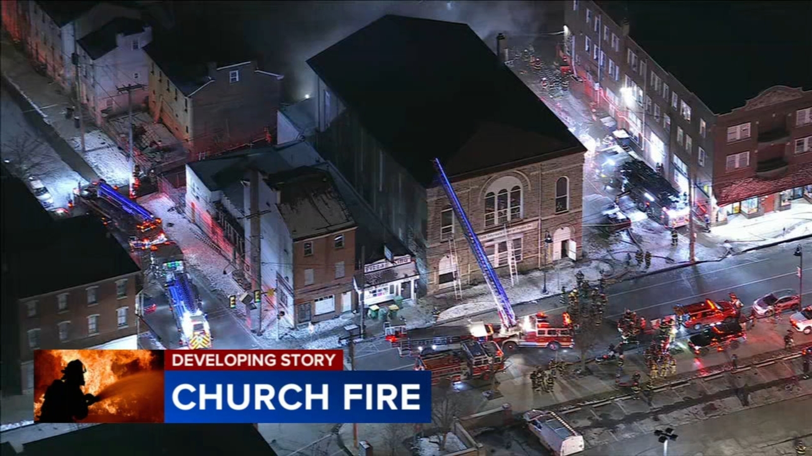 Crews battle hotspots after fire at historic church on Dekalb Street in ...