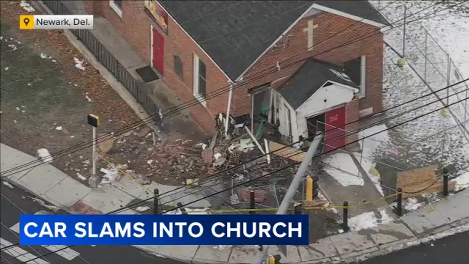 2 injured after stolen car crashes into church in Newark, Delaware ...