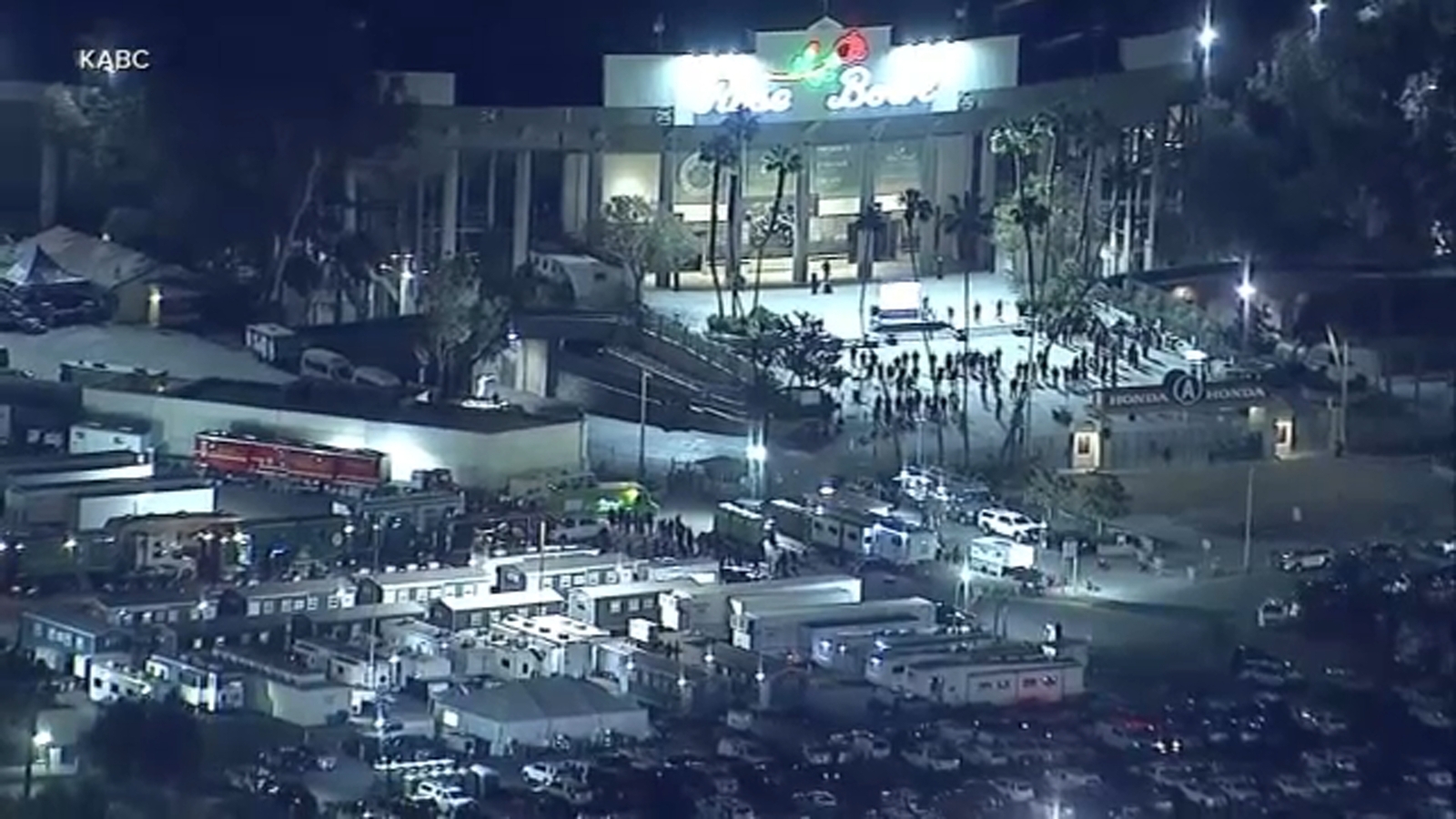 California wildfires: Rose Bowl stadium transformed into wildfire ...