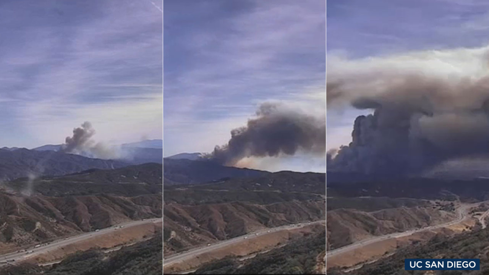 Start of Hughes Fire captured on camera - ABC7 Los Angeles