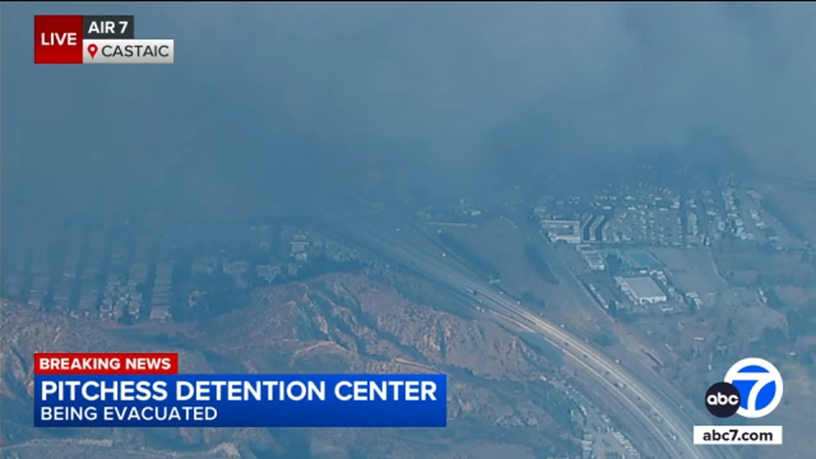 476 inmates evacuated from Pitchess Detention Center due to fire - ABC7 ...