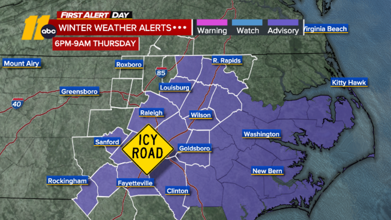 Winter and cold weather alerts issued in central NC - ABC11 Raleigh-Durham