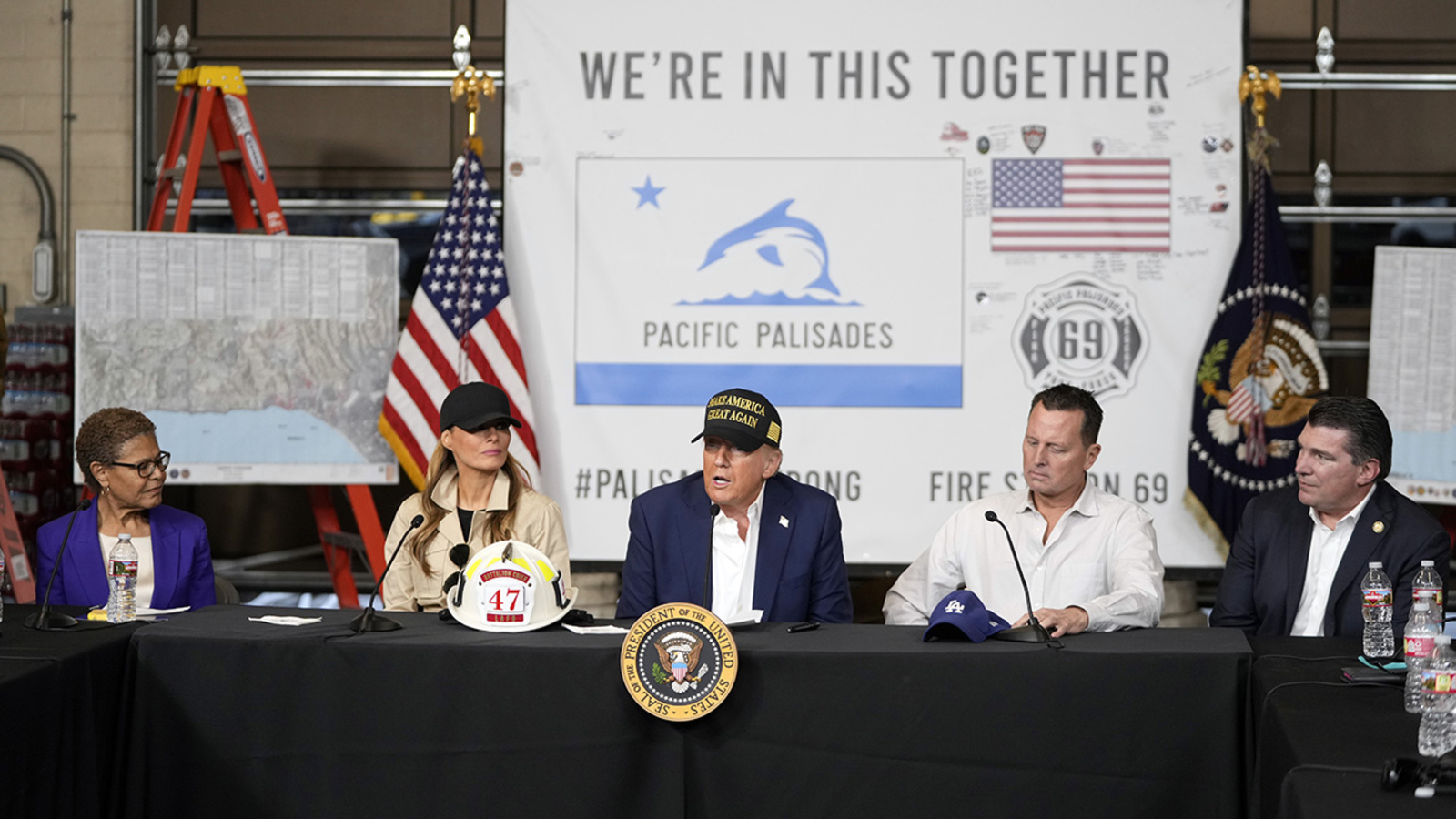 California wildfires: President Donald Trump visits Los Angeles ...