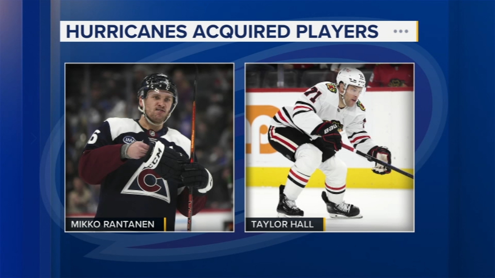 NHL | Carolina Hurricanes add Mikko Rantanen,Taylor Hall in trade with ...