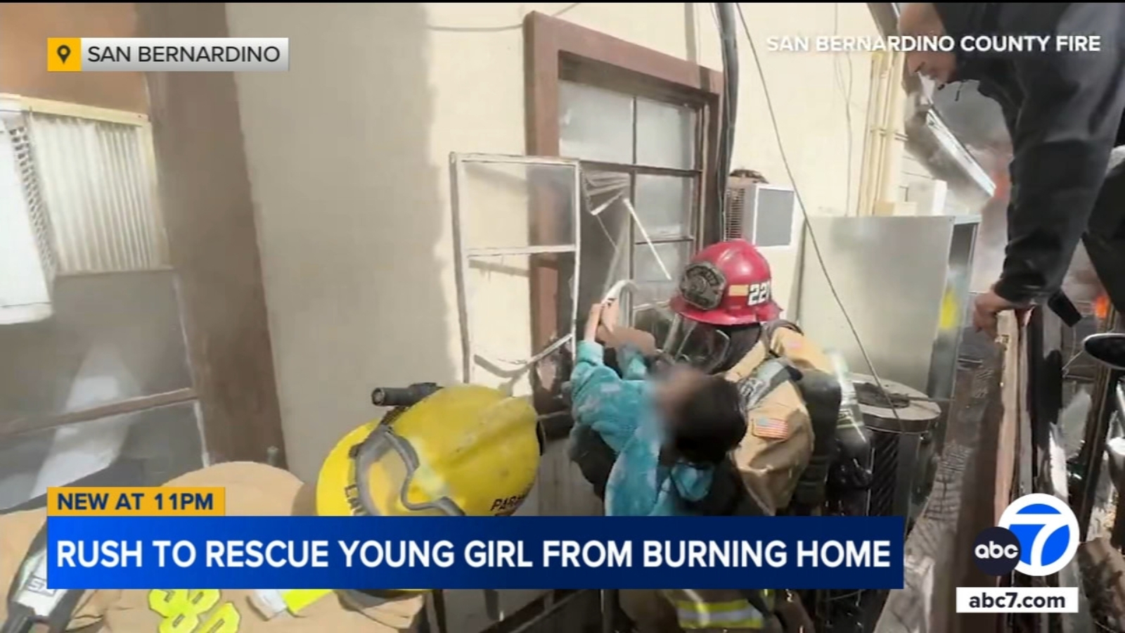 Firefighters rescue young girl from burning home in San Bernardino ...