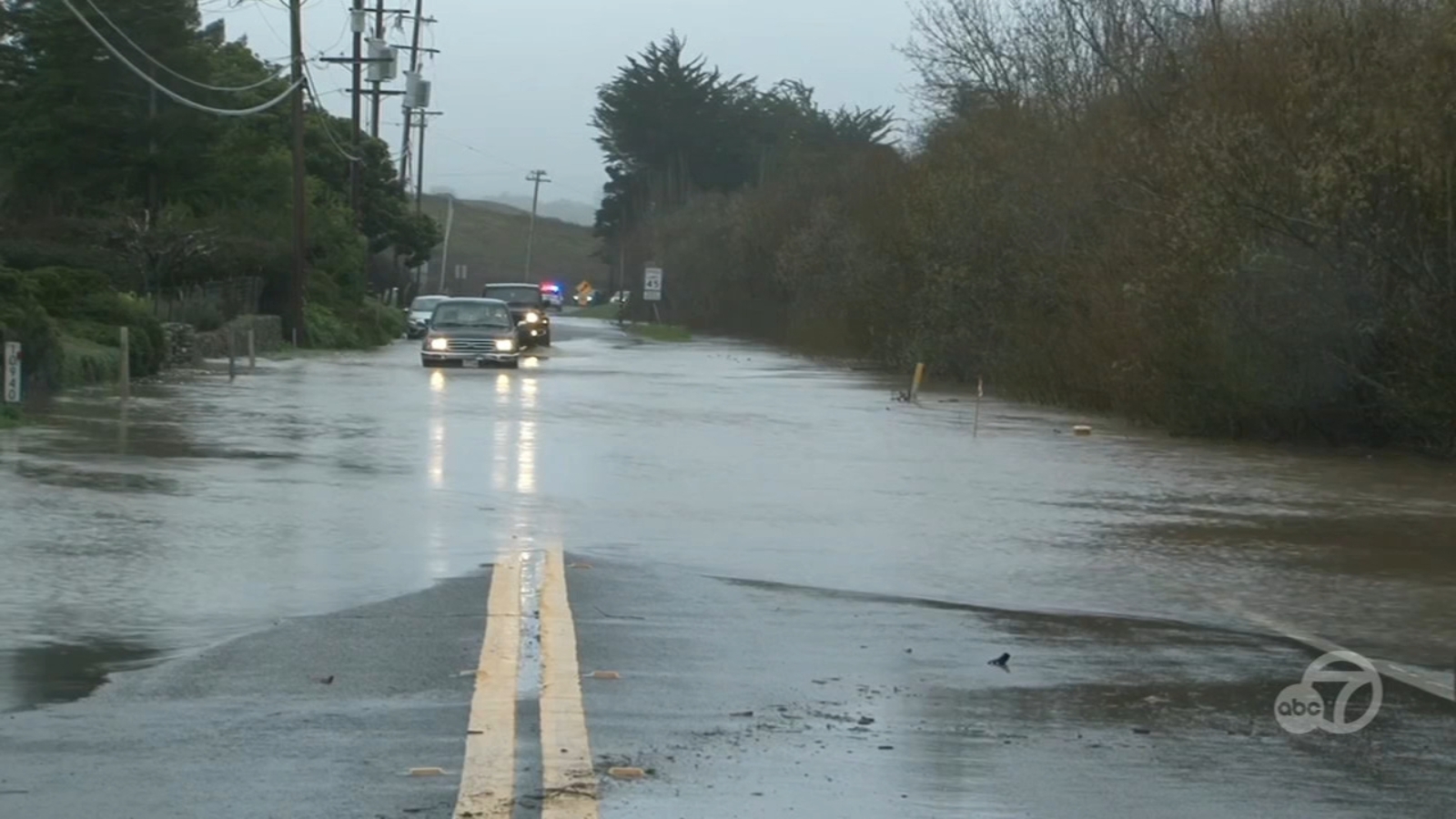 Flooding shuts down Highway 1 near Point Reyes Station - ABC7 San Francisco