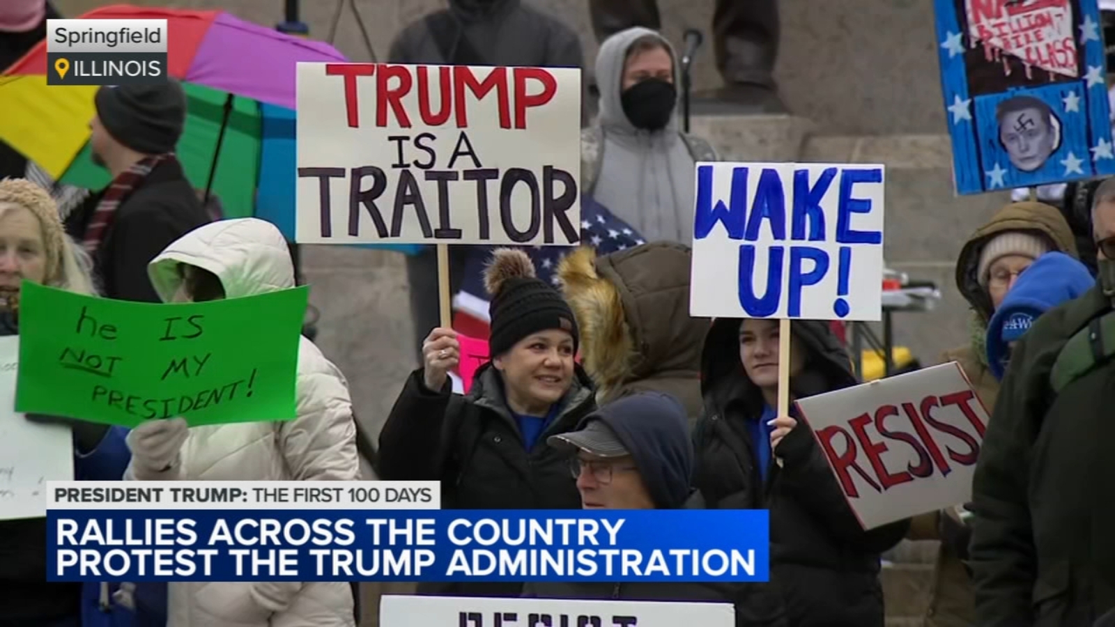 Protestors gather outside Illinois Capitol, call for Trump's ...