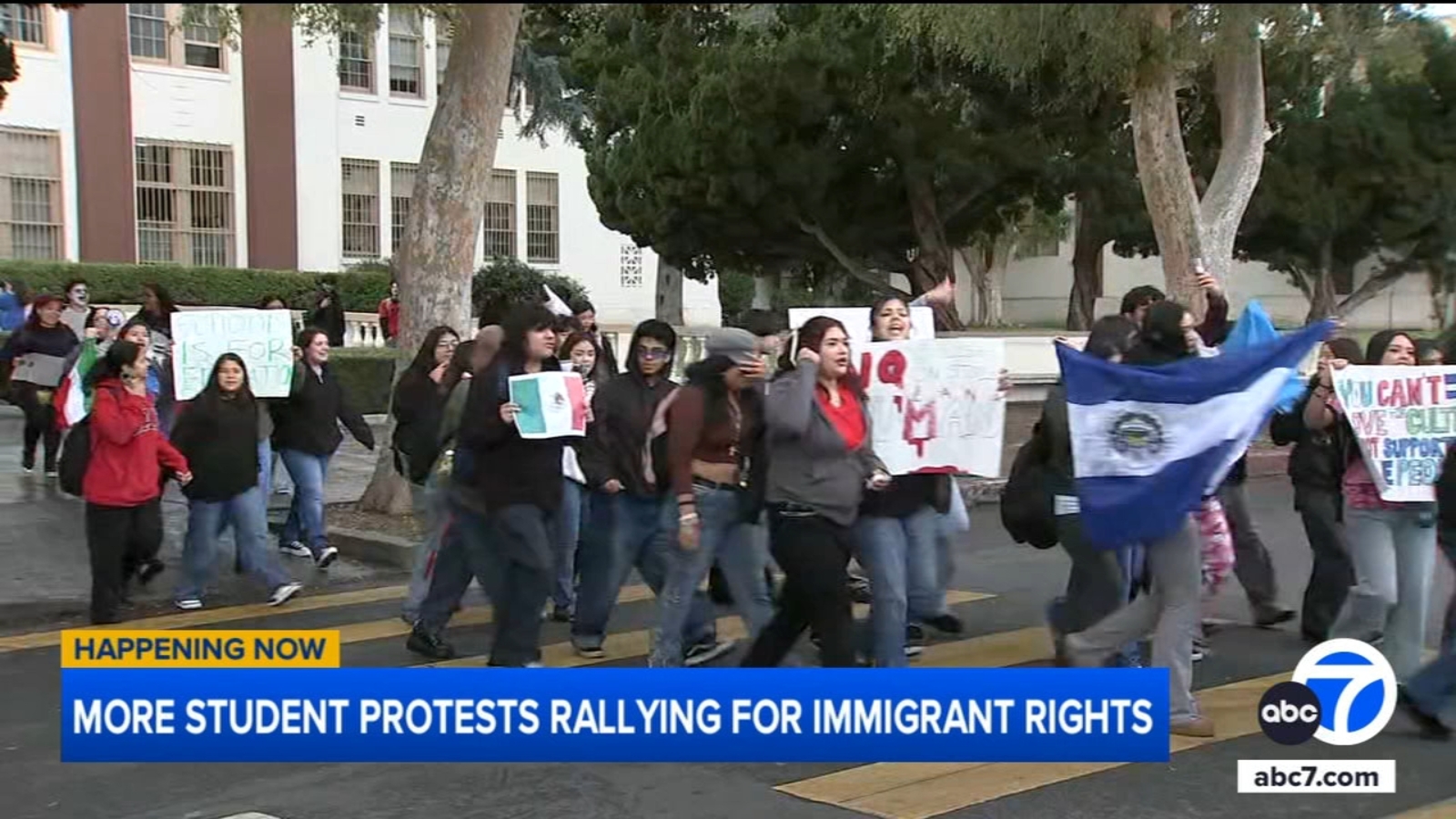 Van Nuys High School students walk out in protest of Trump immigration ...