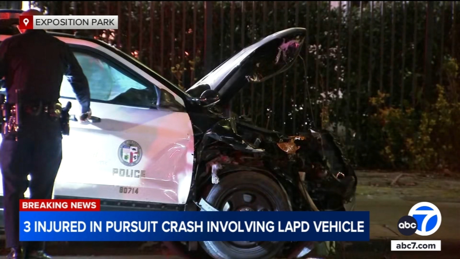 Three women injured in crash involving LAPD vehicle during police chase - ABC7 Los Angeles