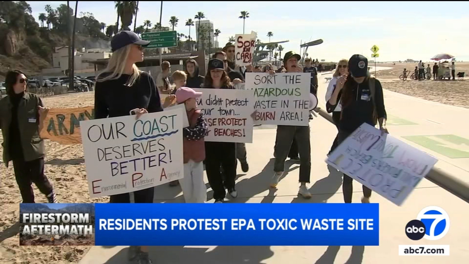 Dozens protest over Palisades Fire debris site at Will Rogers State ...