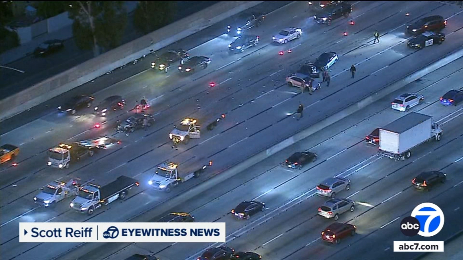 Crash shuts down southbound lanes of 110 Freeway at Century Boulevard ...