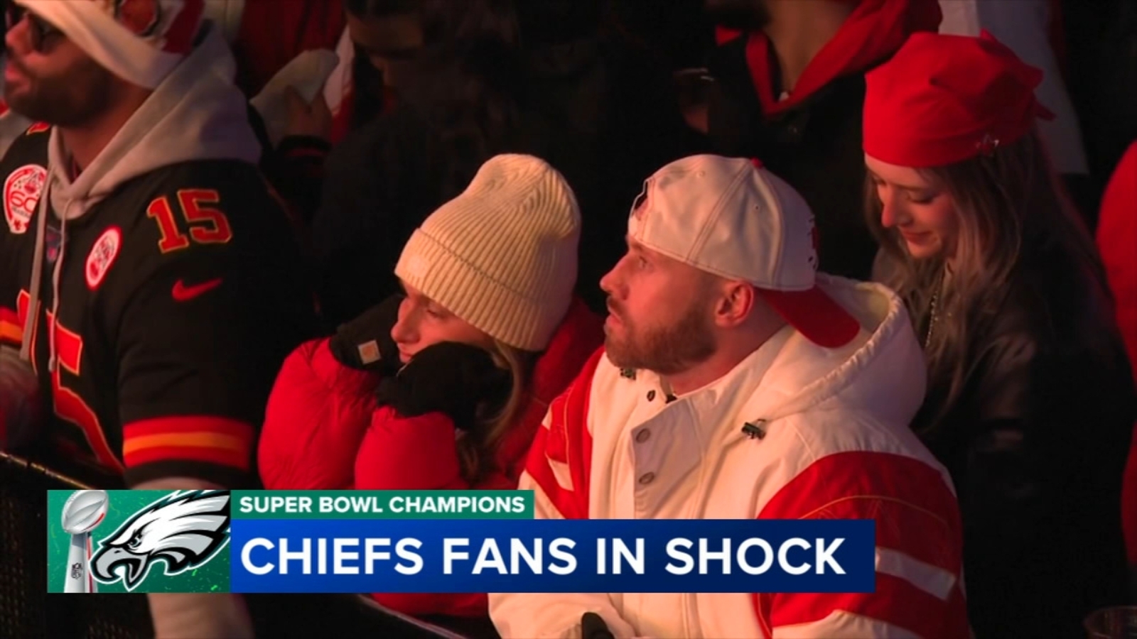 Chiefs fans in shock after losing to Eagles in Super Bowl LIX - 6abc ...