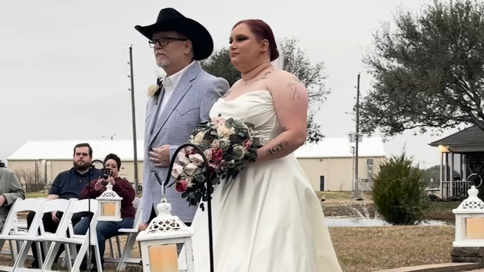 Dad walks daughter down aisle after devastating heart attack - ABC13 ...
